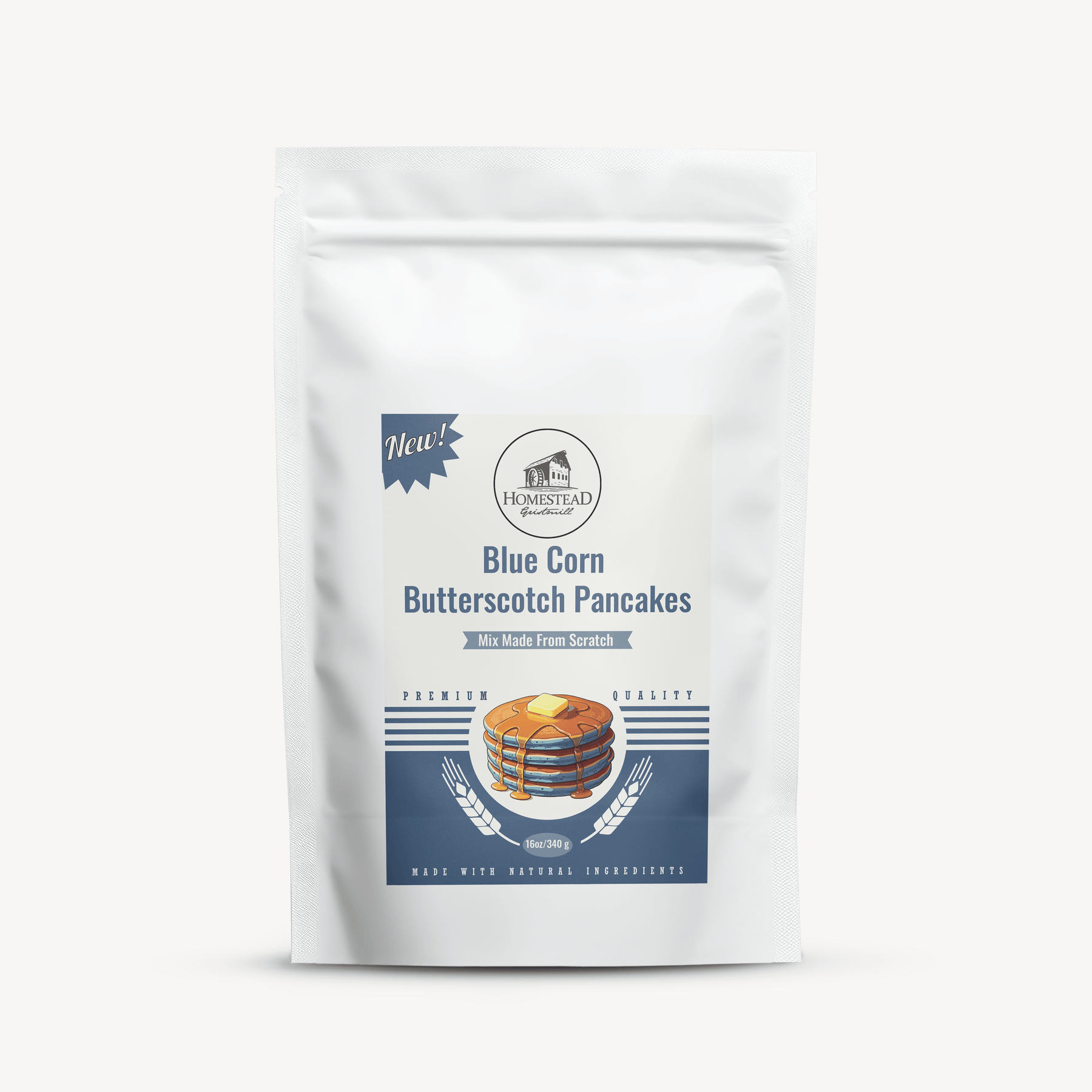 Blue Corn Butterscotch Pancake Mix – Homestead Gristmill